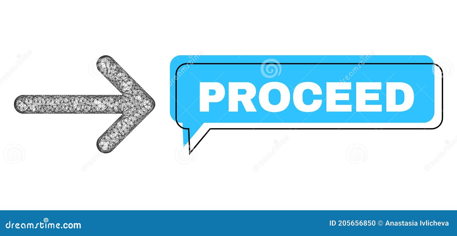 Shifted Proceed Conversation Bubble and Net Mesh Arrow Right Icon Stock ...