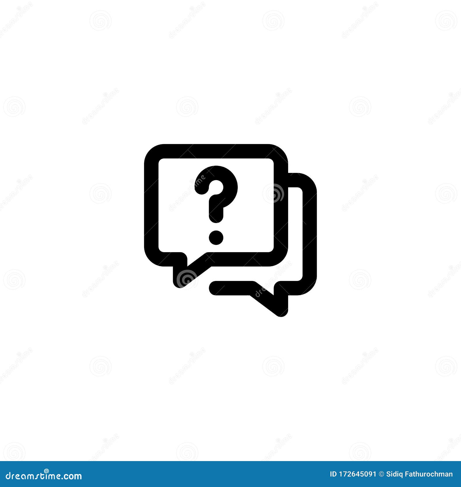 Chat, Question, FAQ, Support Icon. Stock Vector - Illustration of ...