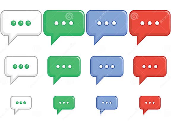 Chat Rectangle Dialogue Box Message Bubbles Stock Illustration ...