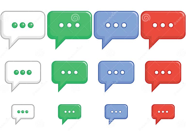 Chat Rectangle Dialogue Box Message Bubbles Stock Illustration ...