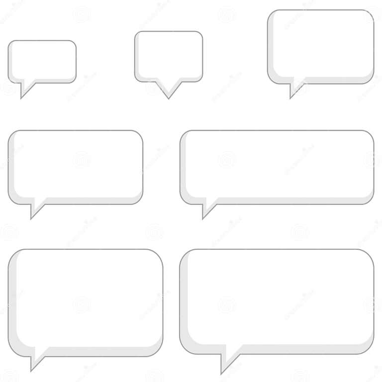 Chat Rectangle Dialogue Bubbles Square Message Stock Illustration ...