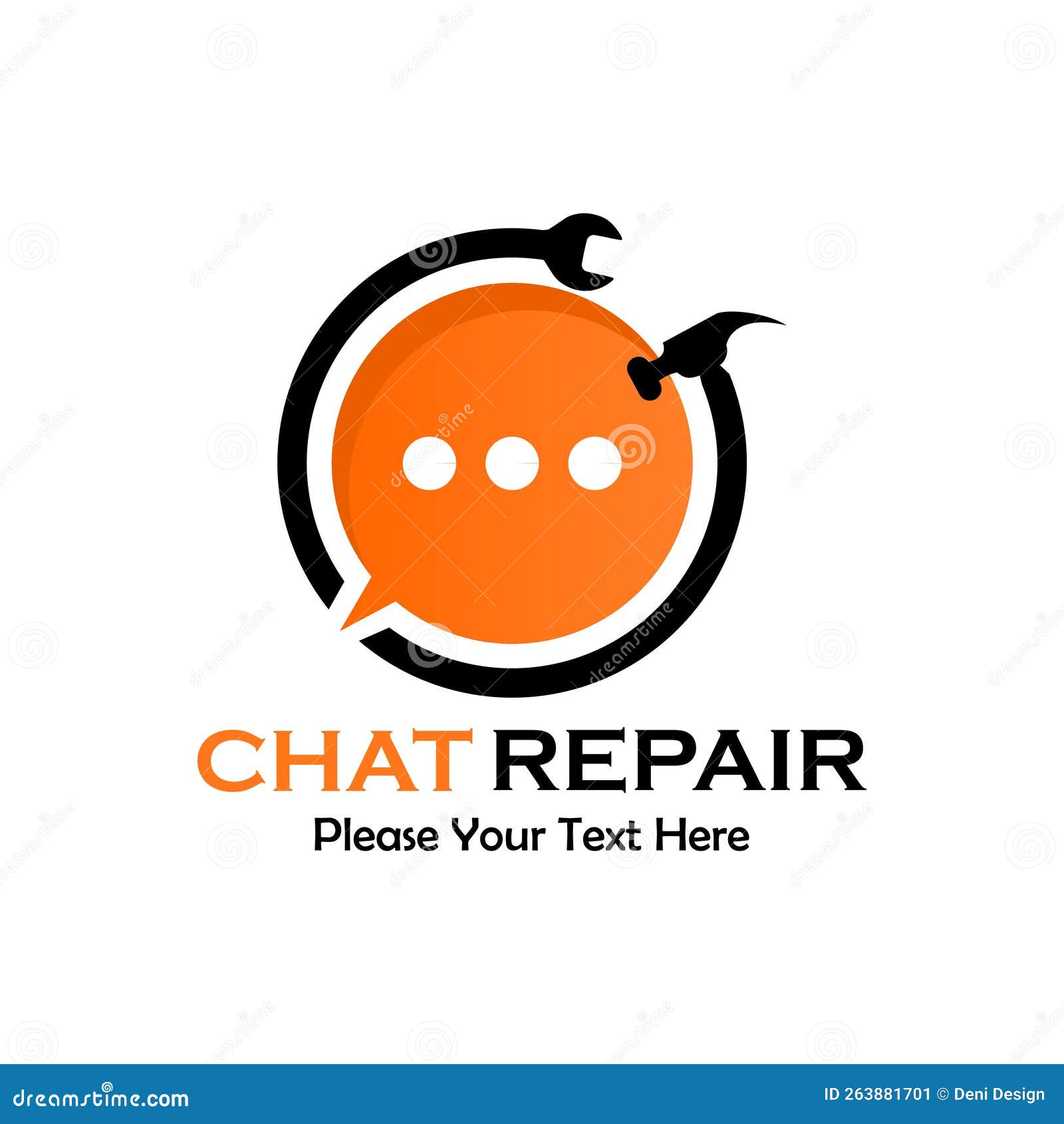 Chat repair logo stock vector. Illustration of corporate - 263881701