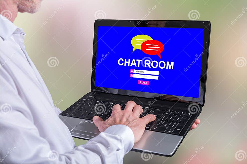 Chat Room Concept on a Laptop Stock Image - Image of digital, online ...