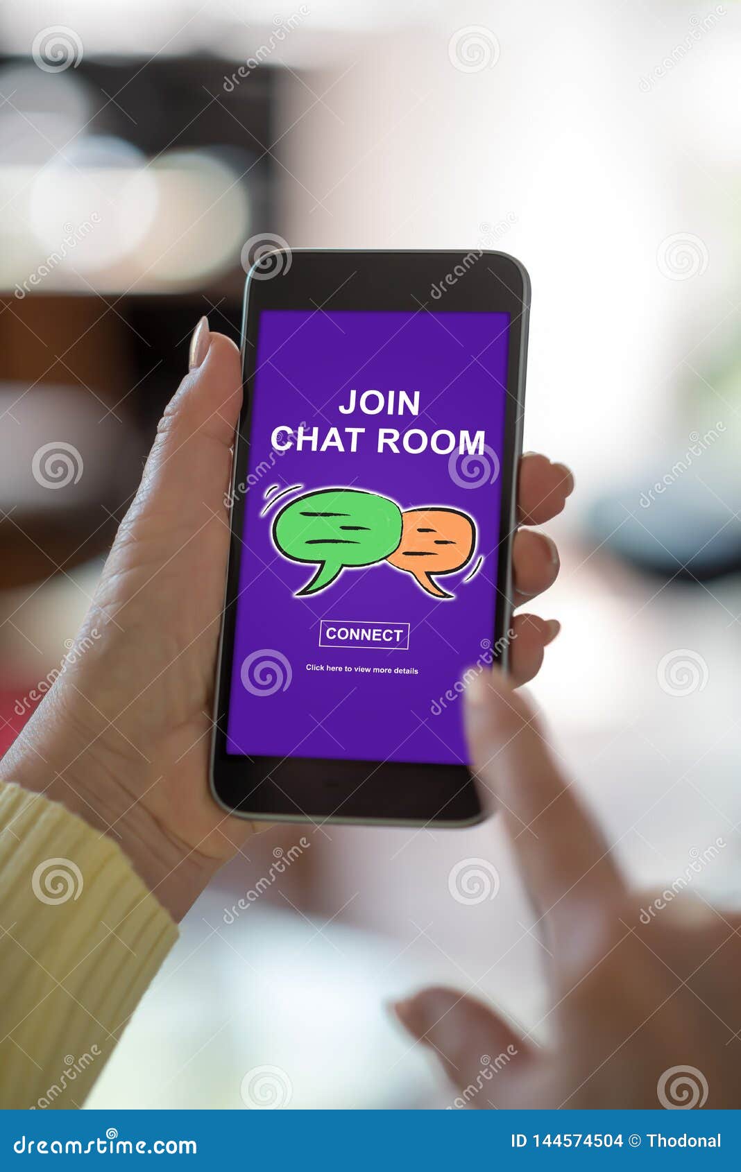 Chat Room Concept on a Smartphone Stock Photo - Image of network ...
