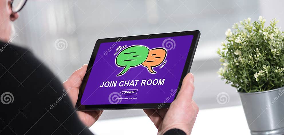 Chat Room Concept on a Tablet Stock Image - Image of debate, tablet ...