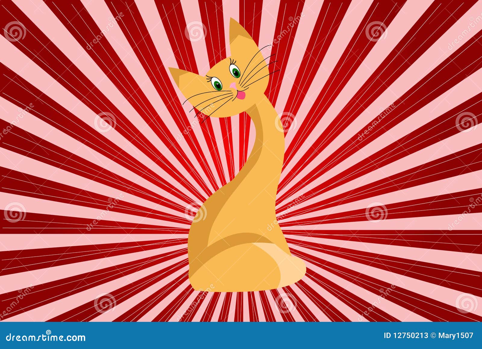 Chat rouge illustration de vecteur. Illustration du humoristique - 12750213