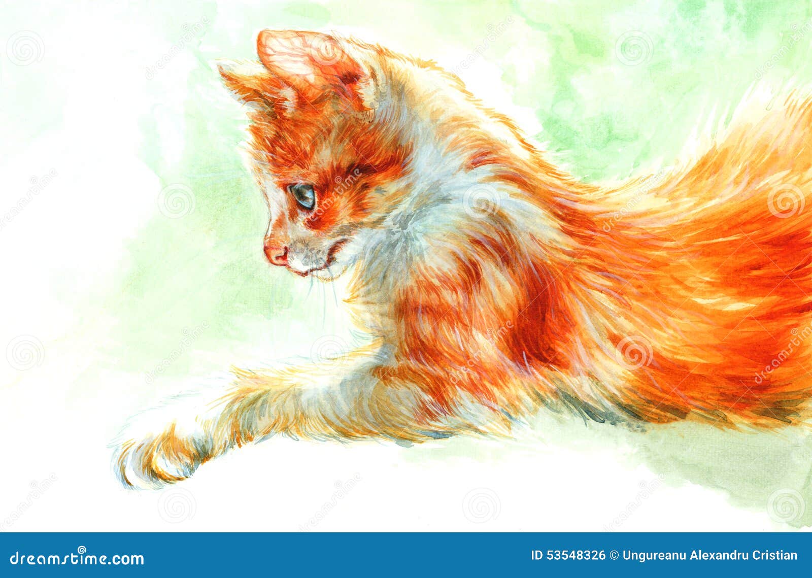 Chat rouge illustration stock. Illustration du pissenlit - 53548326