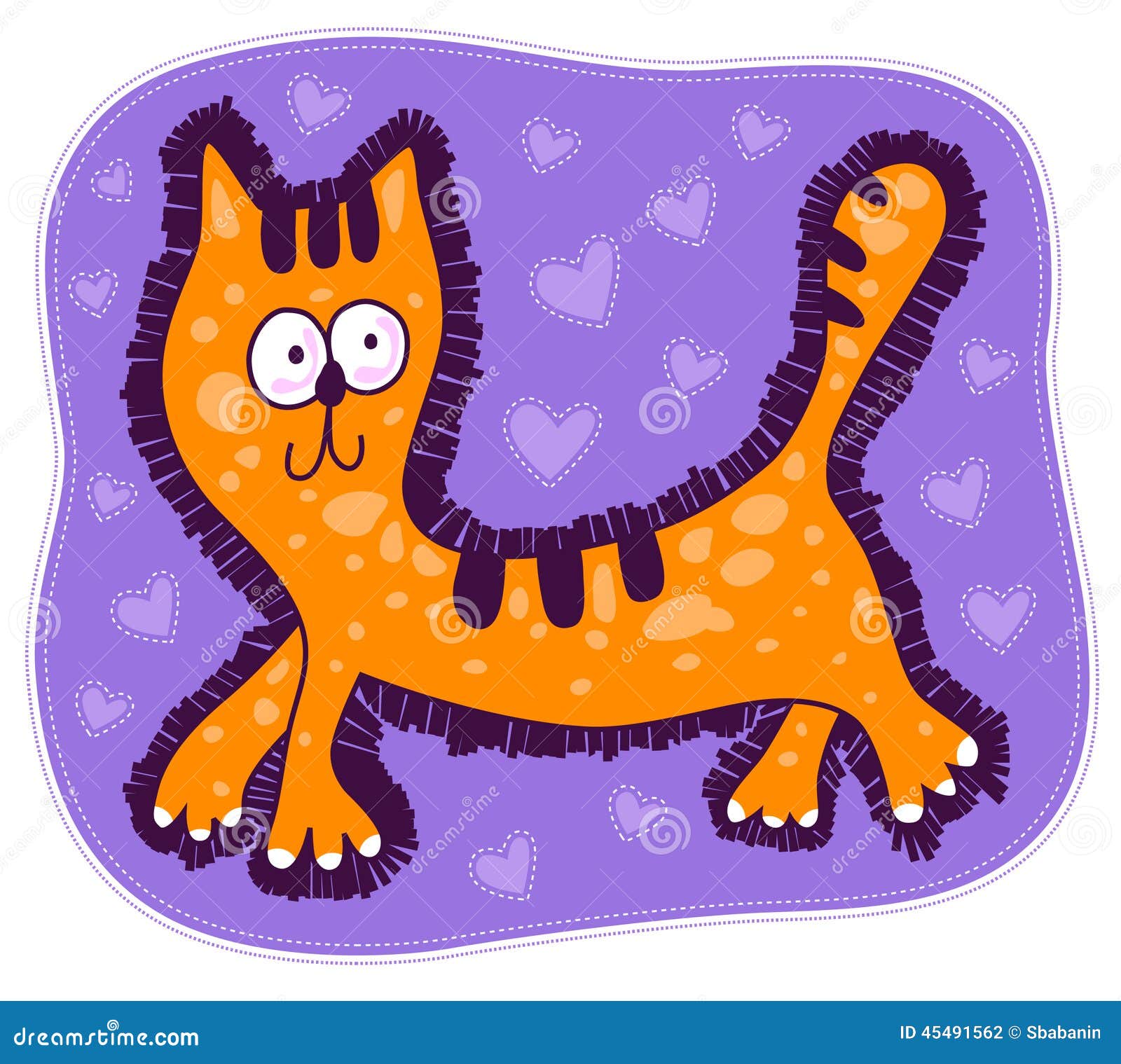 Chat Rouge Avec De Grands Yeux Illustration de Vecteur - Illustration ...