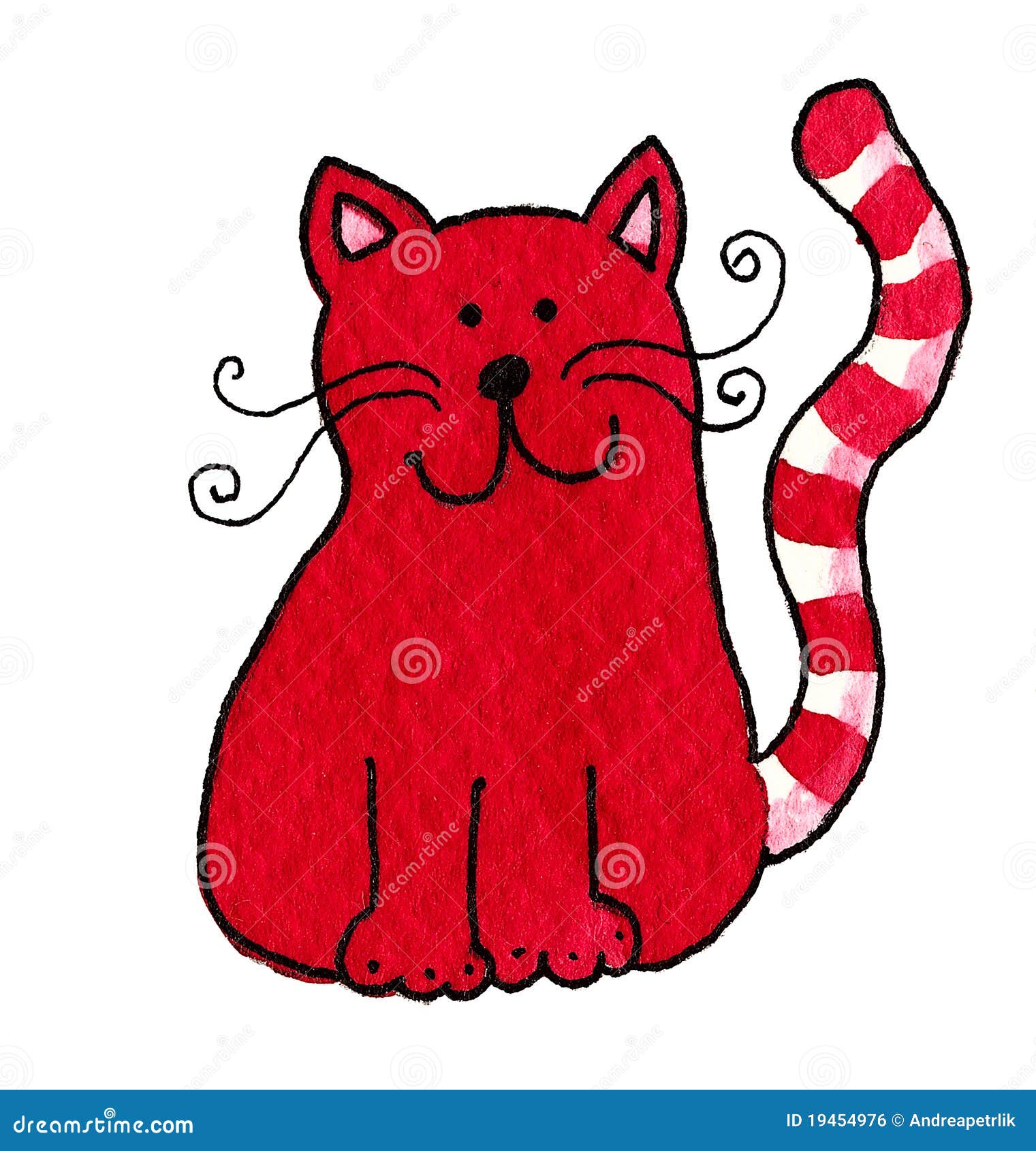 Chat rouge mignon illustration stock. Illustration du drôle - 19454976