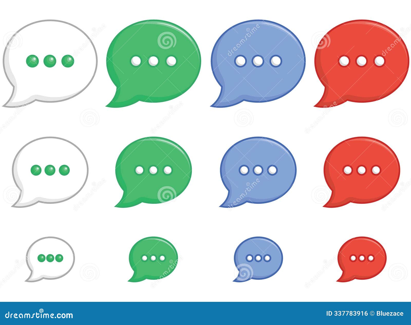 Message Bubbles Chat Icon On White Background. Template For Messenger ...