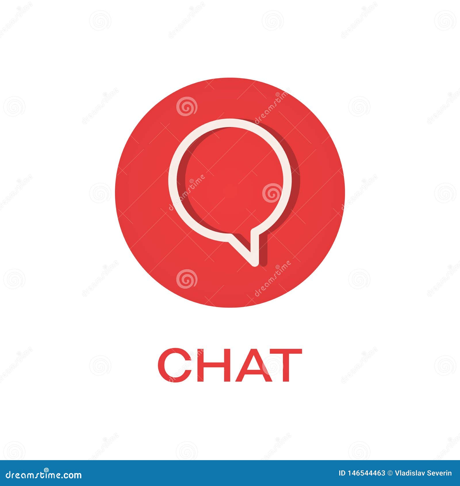 Chat round flat icon stock illustration. Illustration of mobile - 146544463