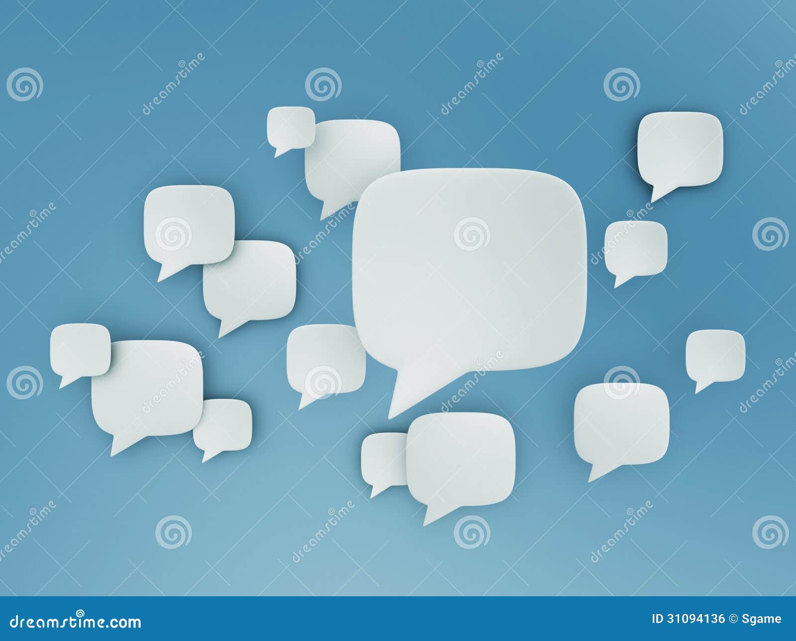 Chat Shape Cloud on Blue Sky Stock Illustration - Illustration of ...