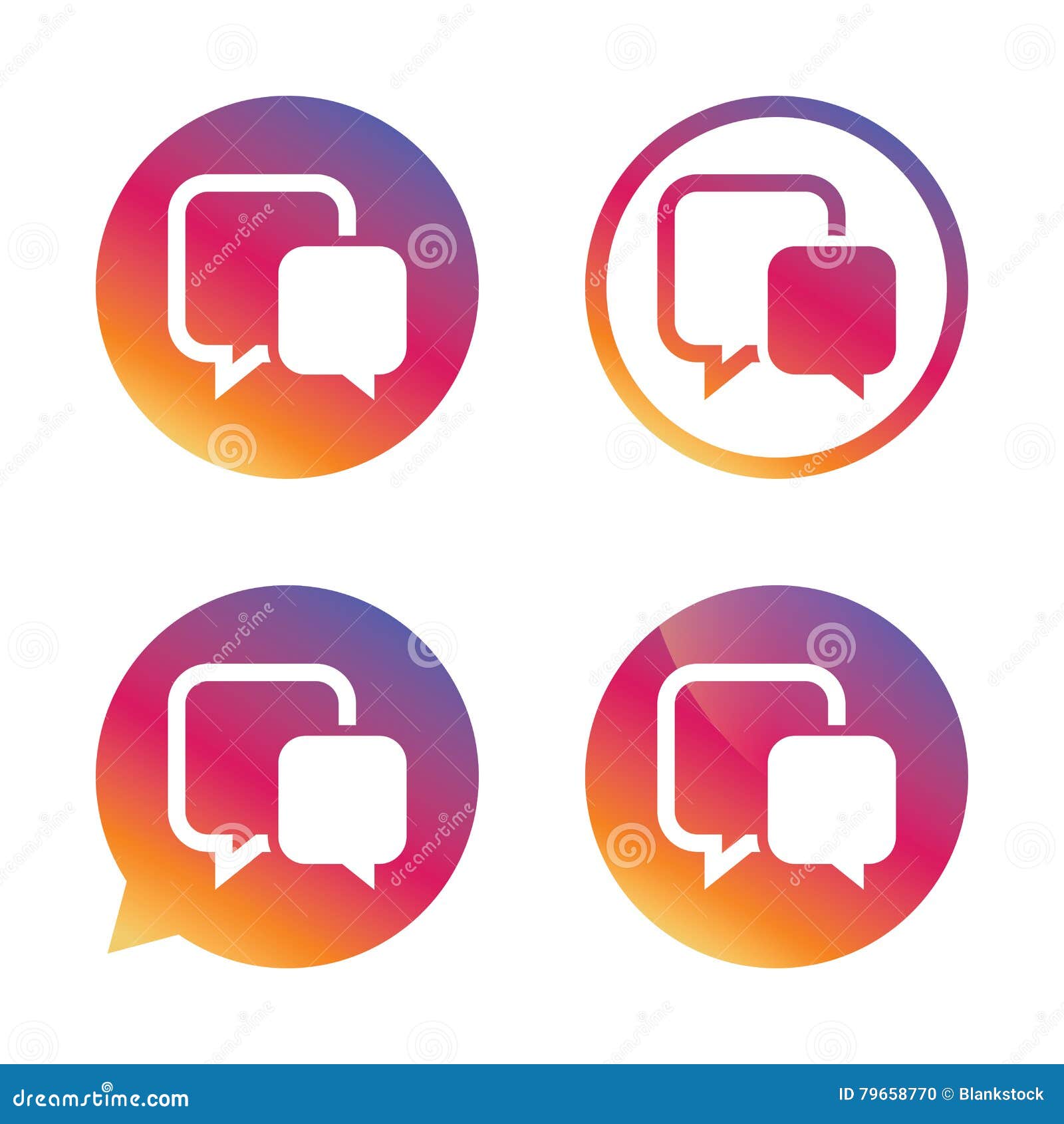 Chat Sign Icon. Speech Bubble Symbol Stock Vector - Illustration of ...