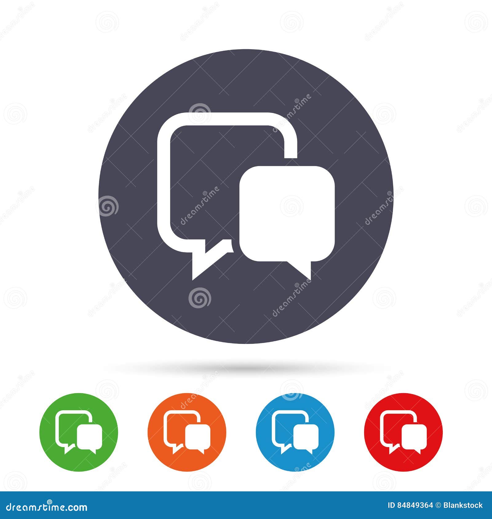 Chat Sign Icon. Speech Bubble Symbol Stock Vector - Illustration of ...