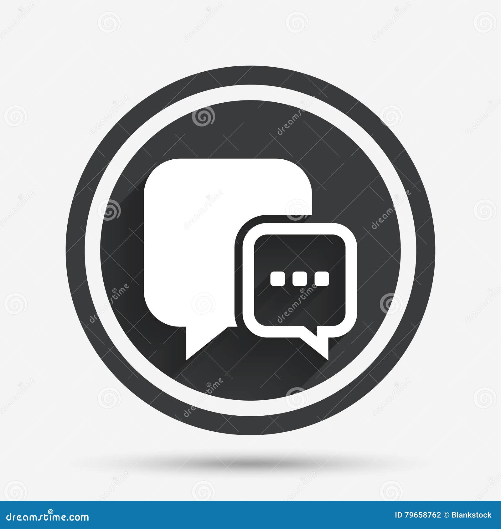 Chat Sign Icon. Speech Bubble Symbol. Stock Vector - Illustration of ...