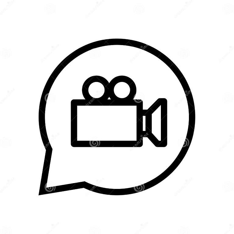 Chat Sign Vedio Icon in Speech Bubble - Vector Iconic Design Stock ... Chat Sign Vedio Icon in Speech Bubble - Vector Iconic Design Stock ...