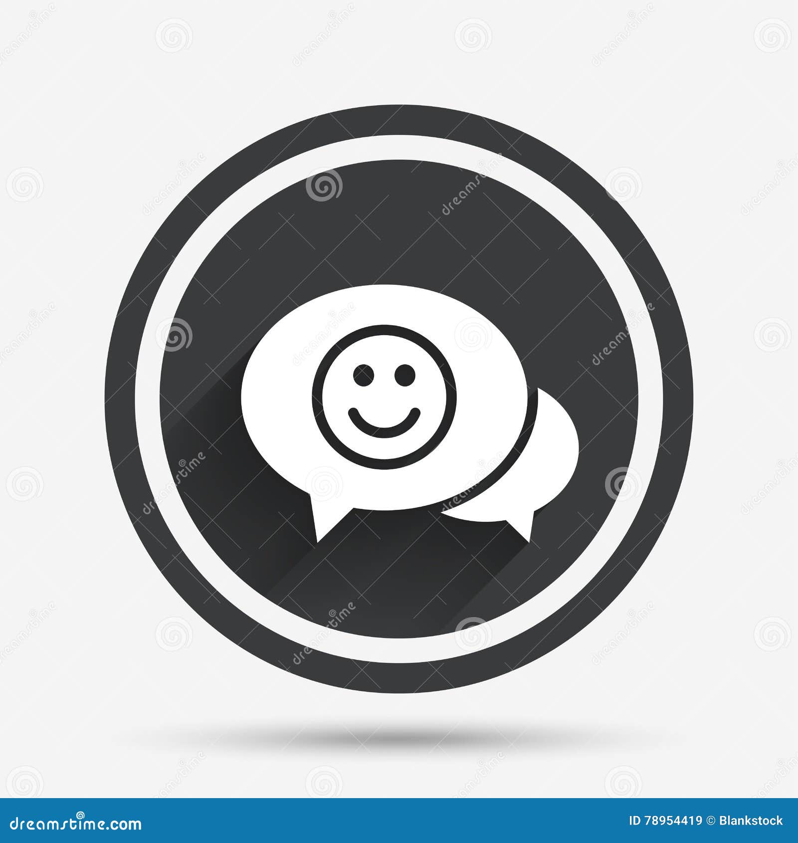 Chat Smile Icon. Happy Face Symbol. Stock Vector - Illustration of chat ...