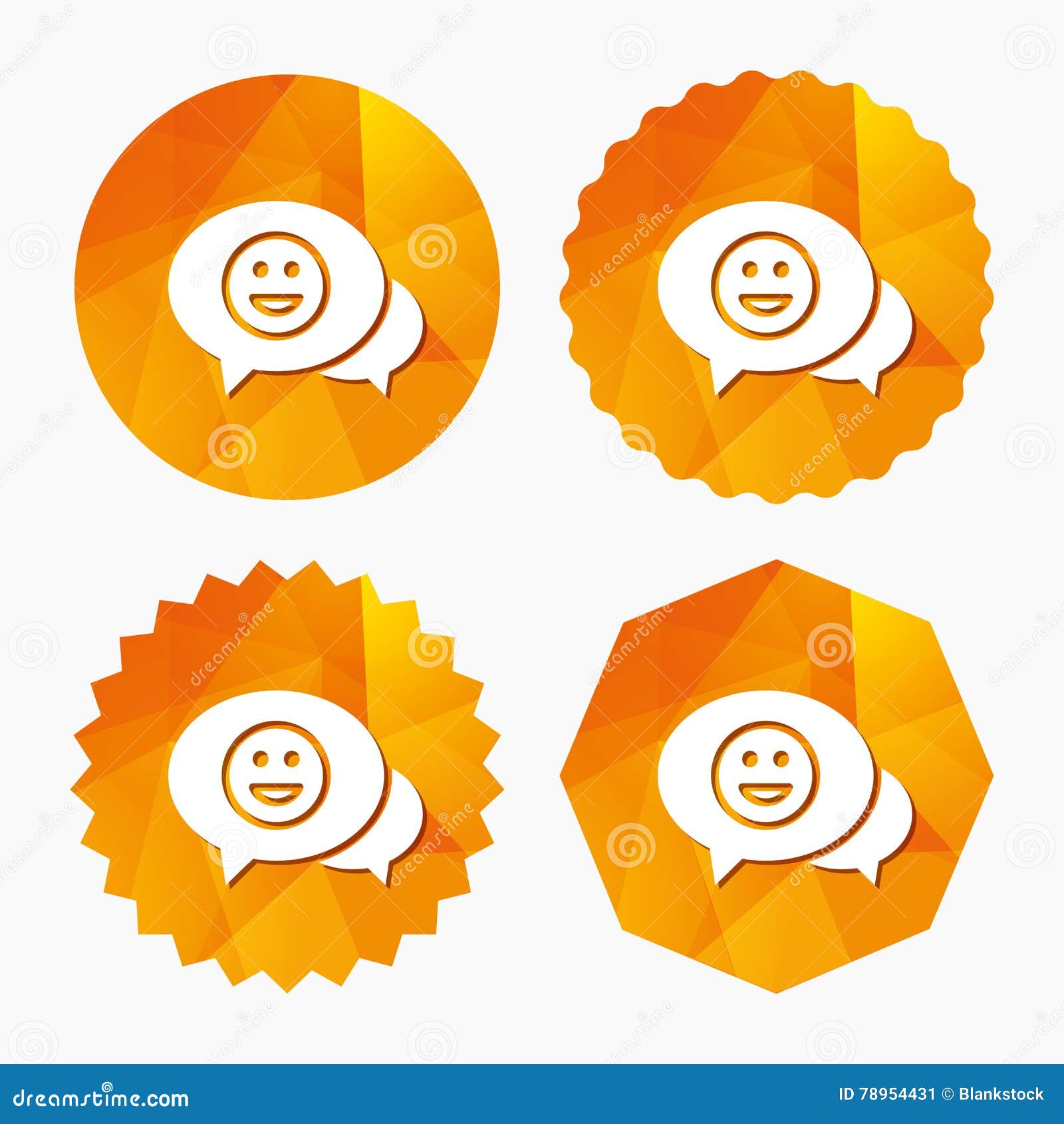 Chat Smile Icon. Happy Face Symbol. Stock Vector - Illustration of ...