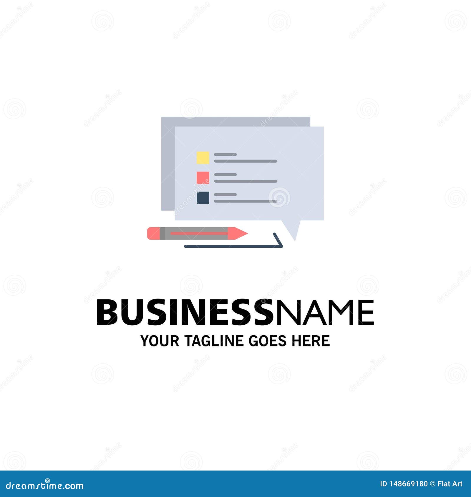 Chat, Sms, Message, Write Business Logo Template. Flat Color Stock ...