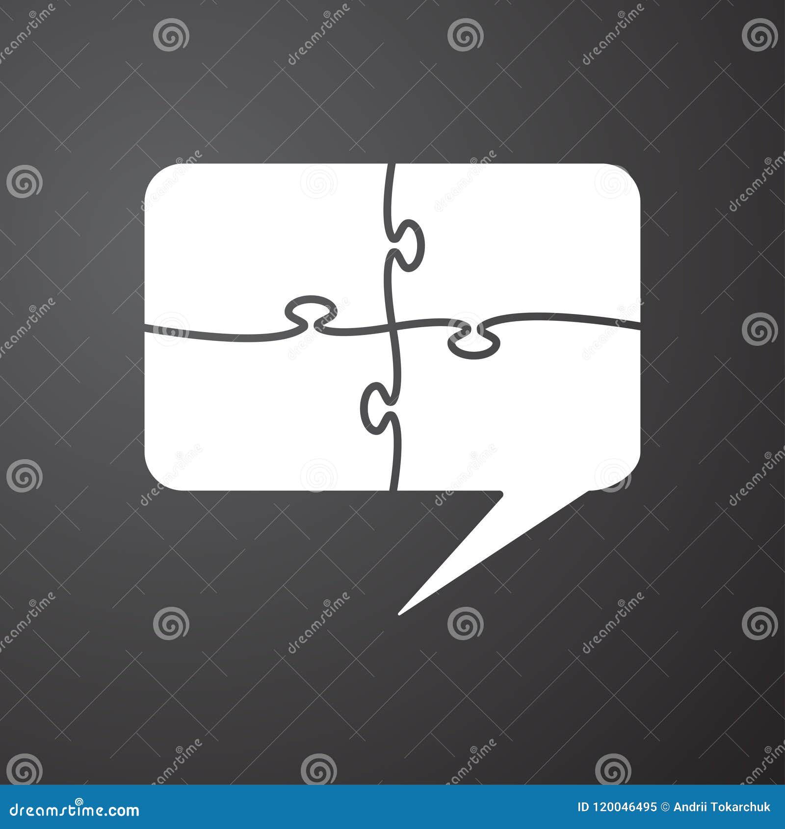 Chat Speech Bubble Puzzle. 4 Step Process. Stock Vector - Illustration ...