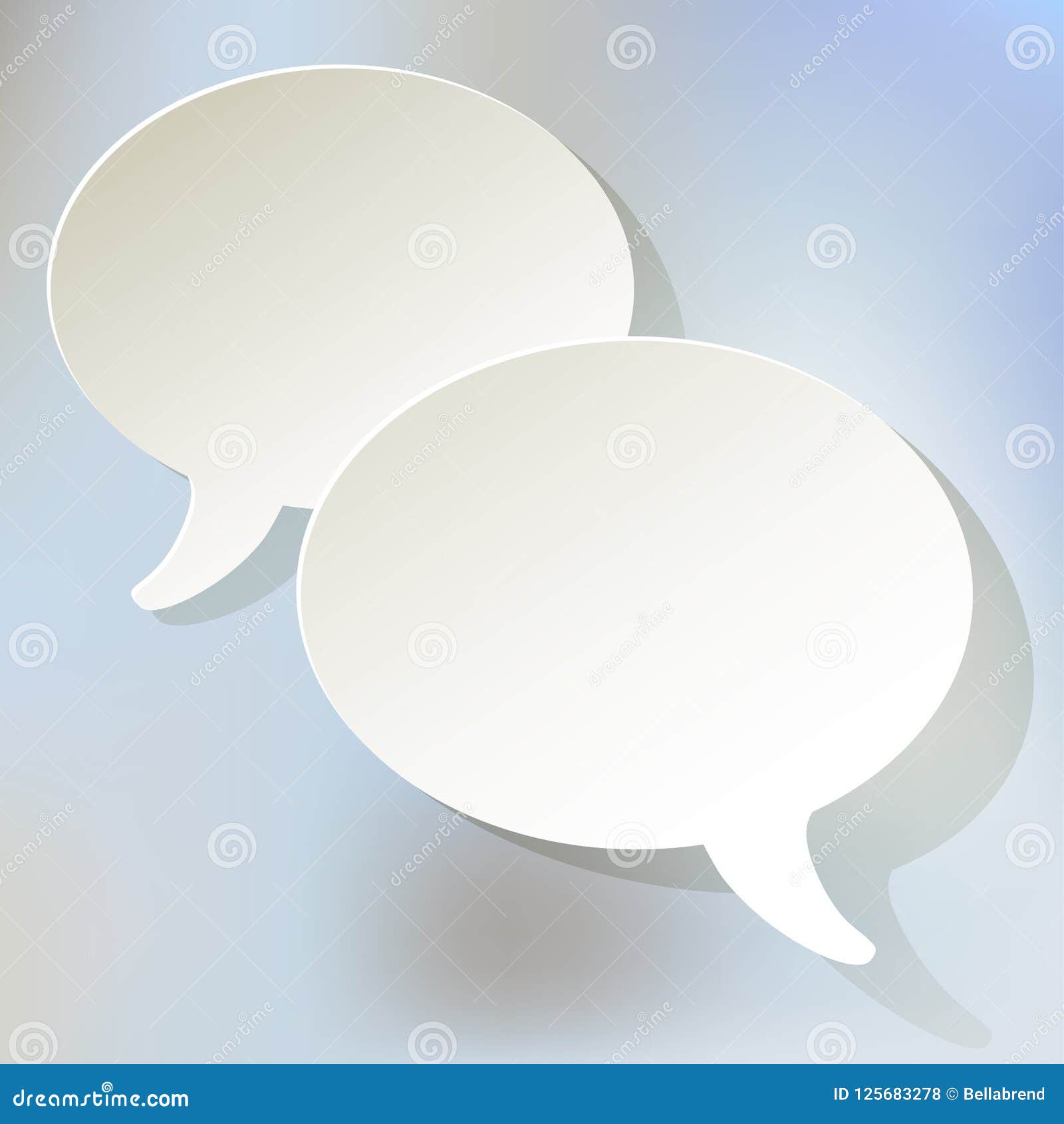 Chat Speech Bubbles Ellipse Vector White On A Light Blue Bokeh ...