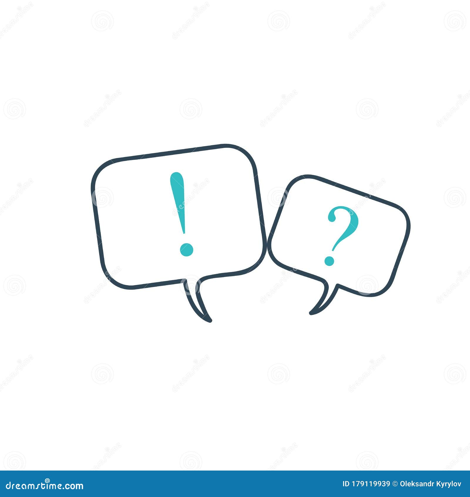 Chat Speech Bubbles with Question Mark and Exclamation Point. Stock Vector Illustration Isolated ...