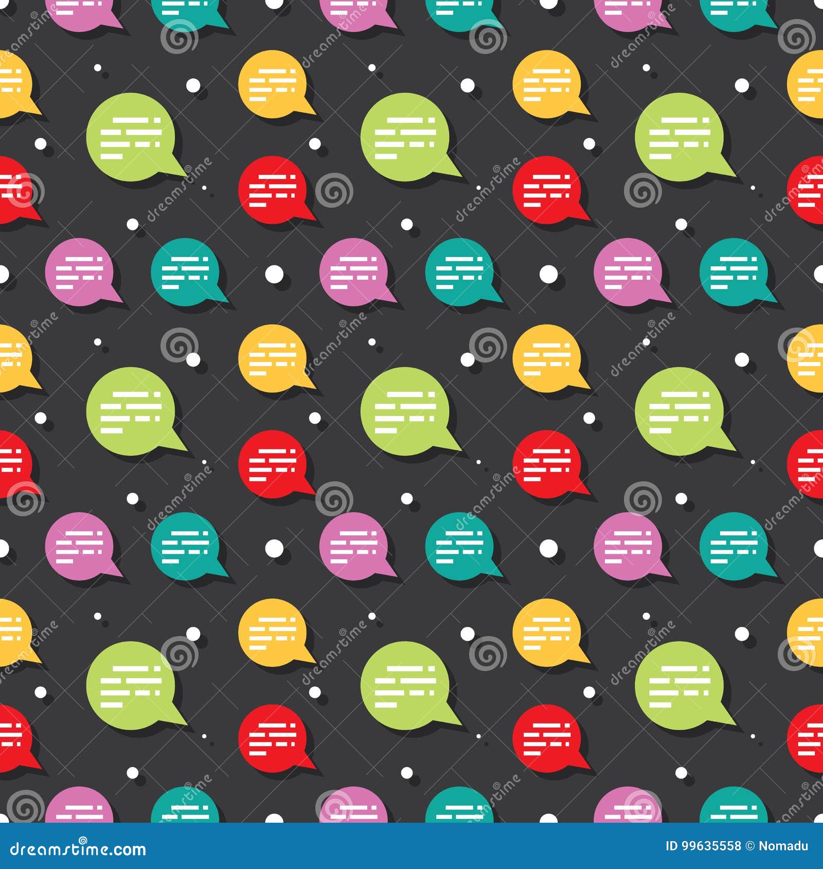 Chat Speech Dialog Bubble Seamless Pattern Stock Vector - Illustration ...