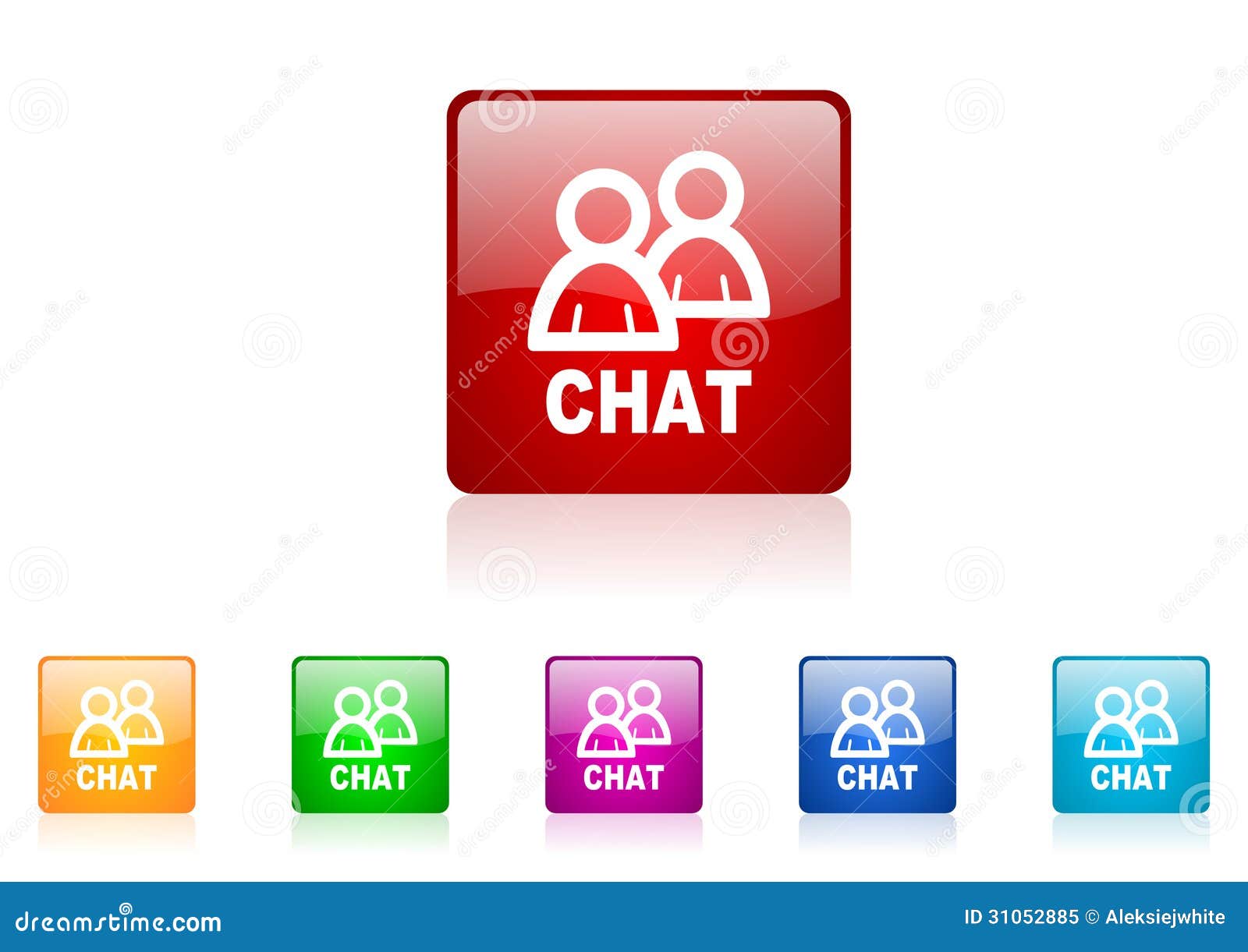 Chat Square Web Glossy Icon Stock Illustration - Illustration of button ...