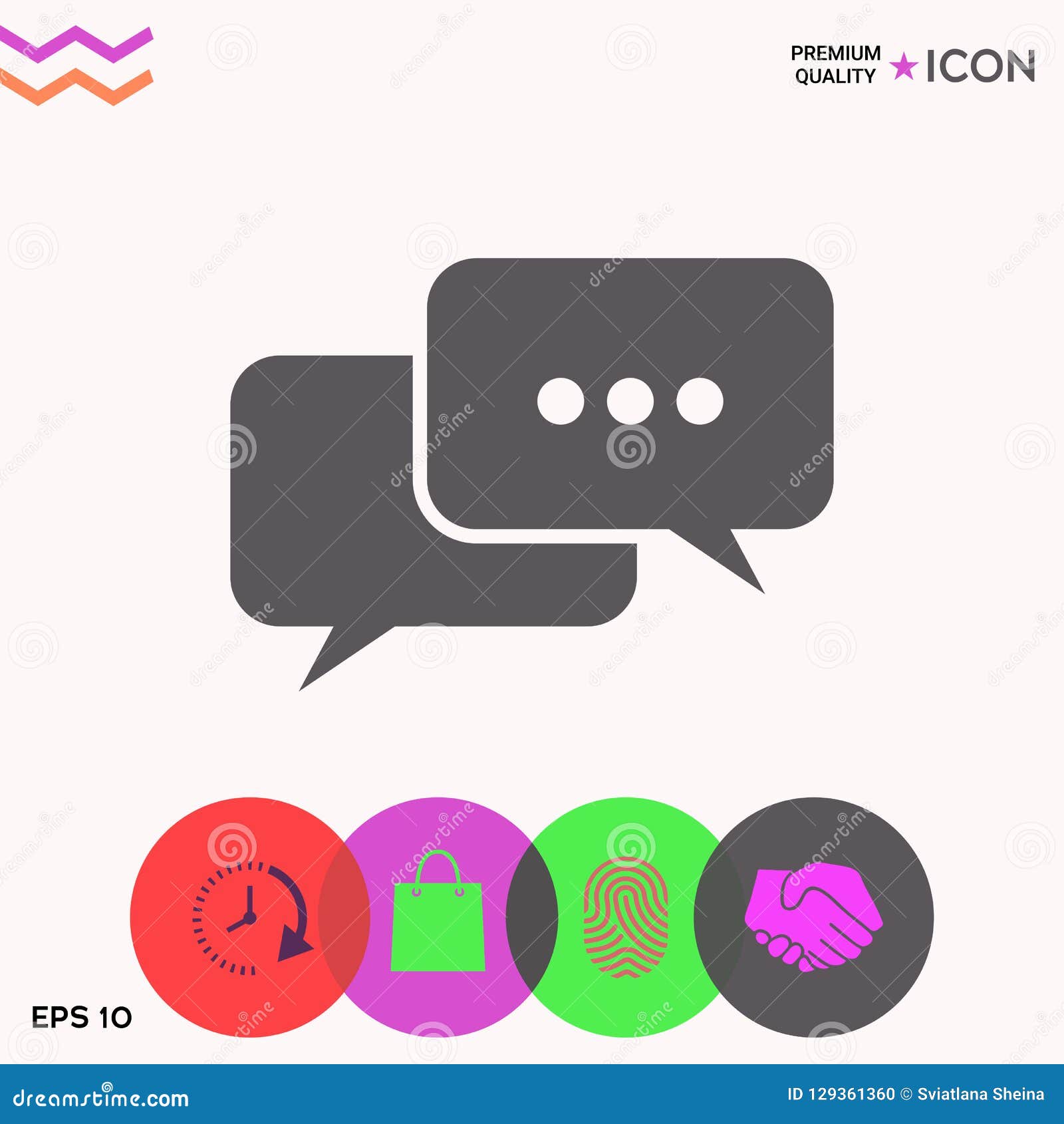 Chat symbol icon stock vector. Illustration of isolated - 129361360
