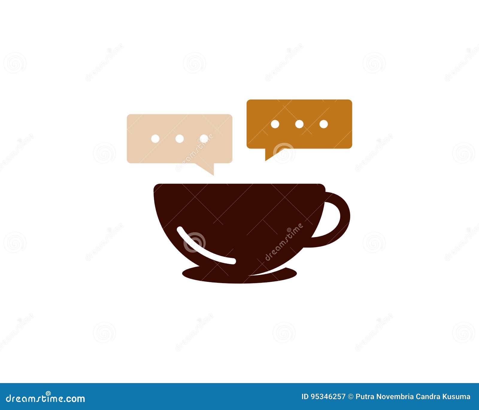 Chat Talk Coffee Icon Logo Design Element Stock Vector - Illustration ...
