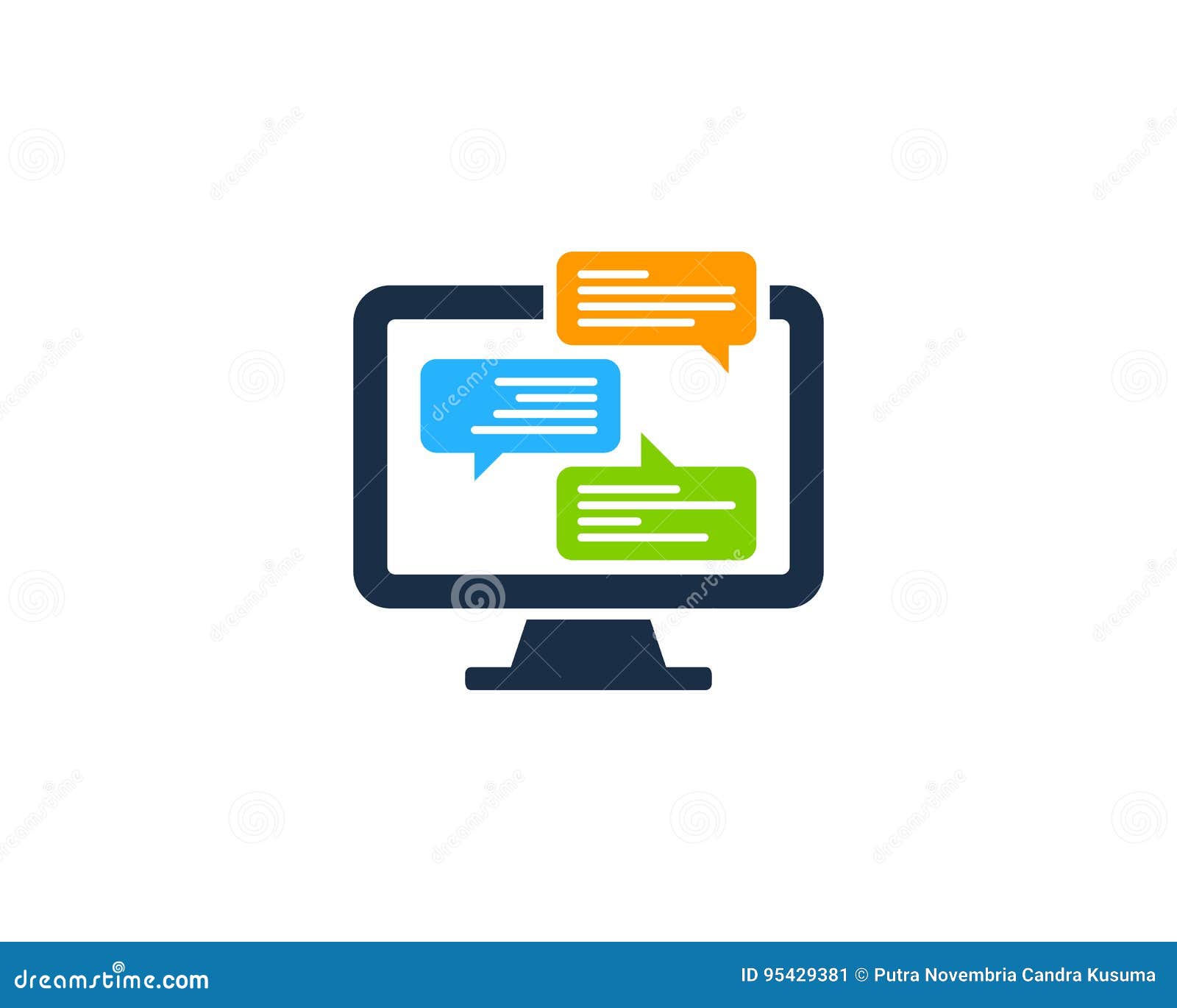 Chat Talk Computer Icon Logo Design Element Stock Vector - Illustration ...