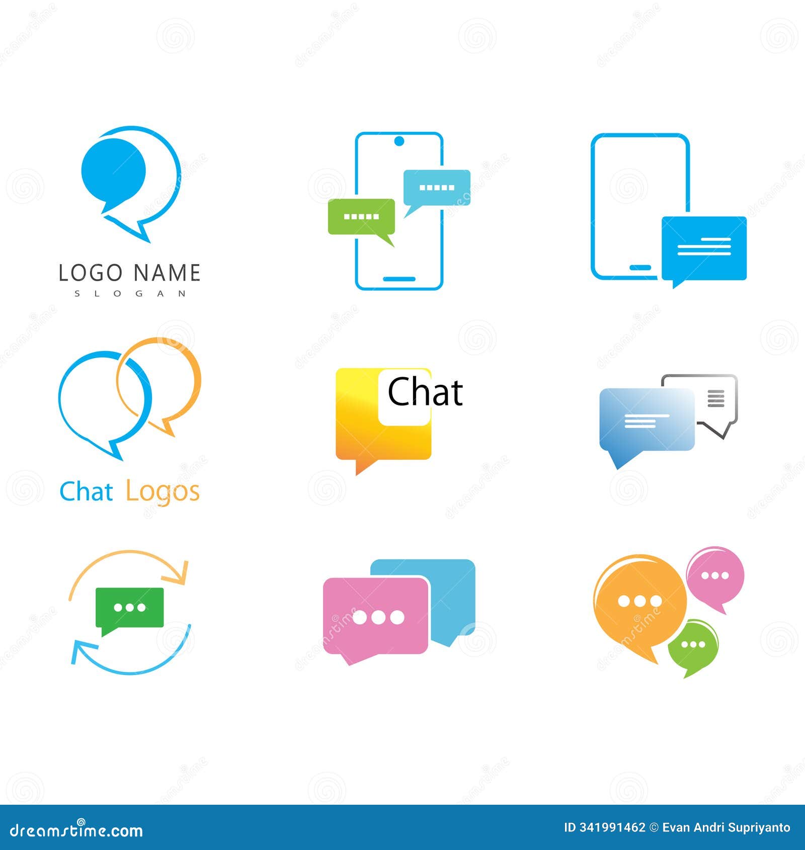 Chat Talk Pixel Perfect Logo Vector Symbol Stock Vector - Illustration ...