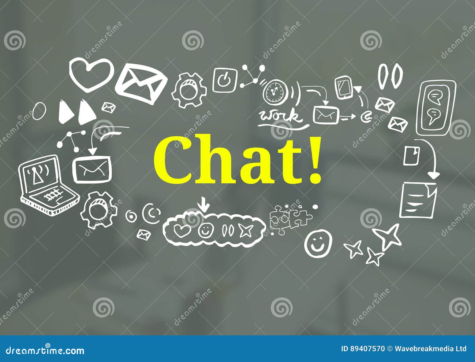 Chat Text with Drawings Graphics Stock Illustration - Illustration of ...