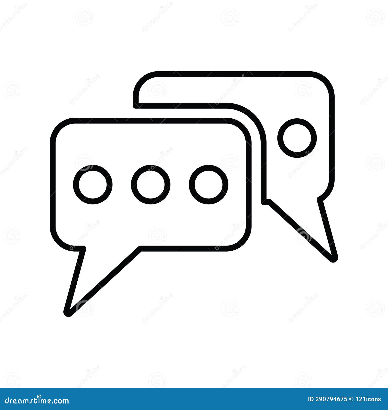 Chat Text Icon. Line, Outline Symbol Stock Illustration - Illustration ...