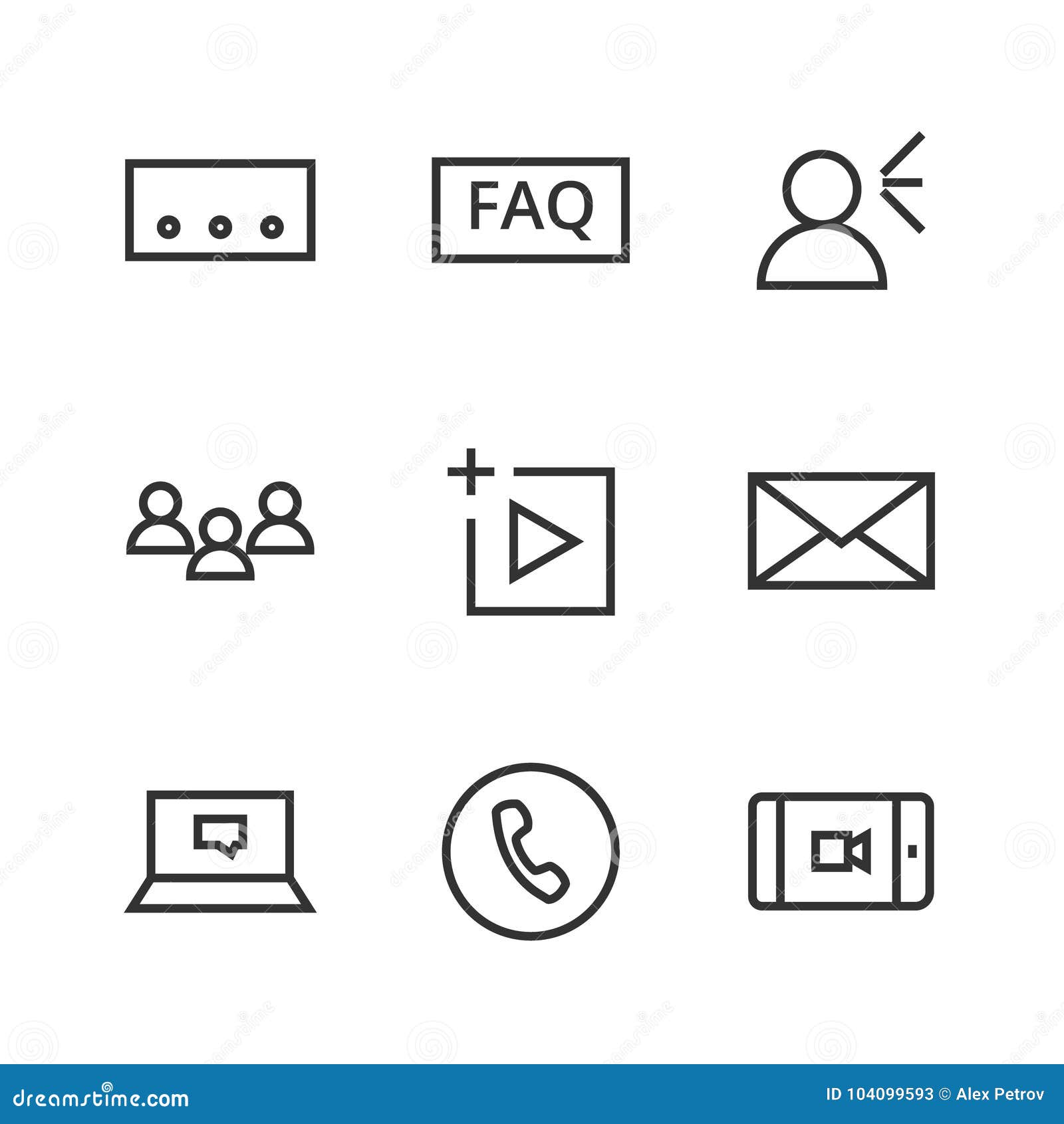 9 chat thin line icon stock vector. Illustration of help - 104099593