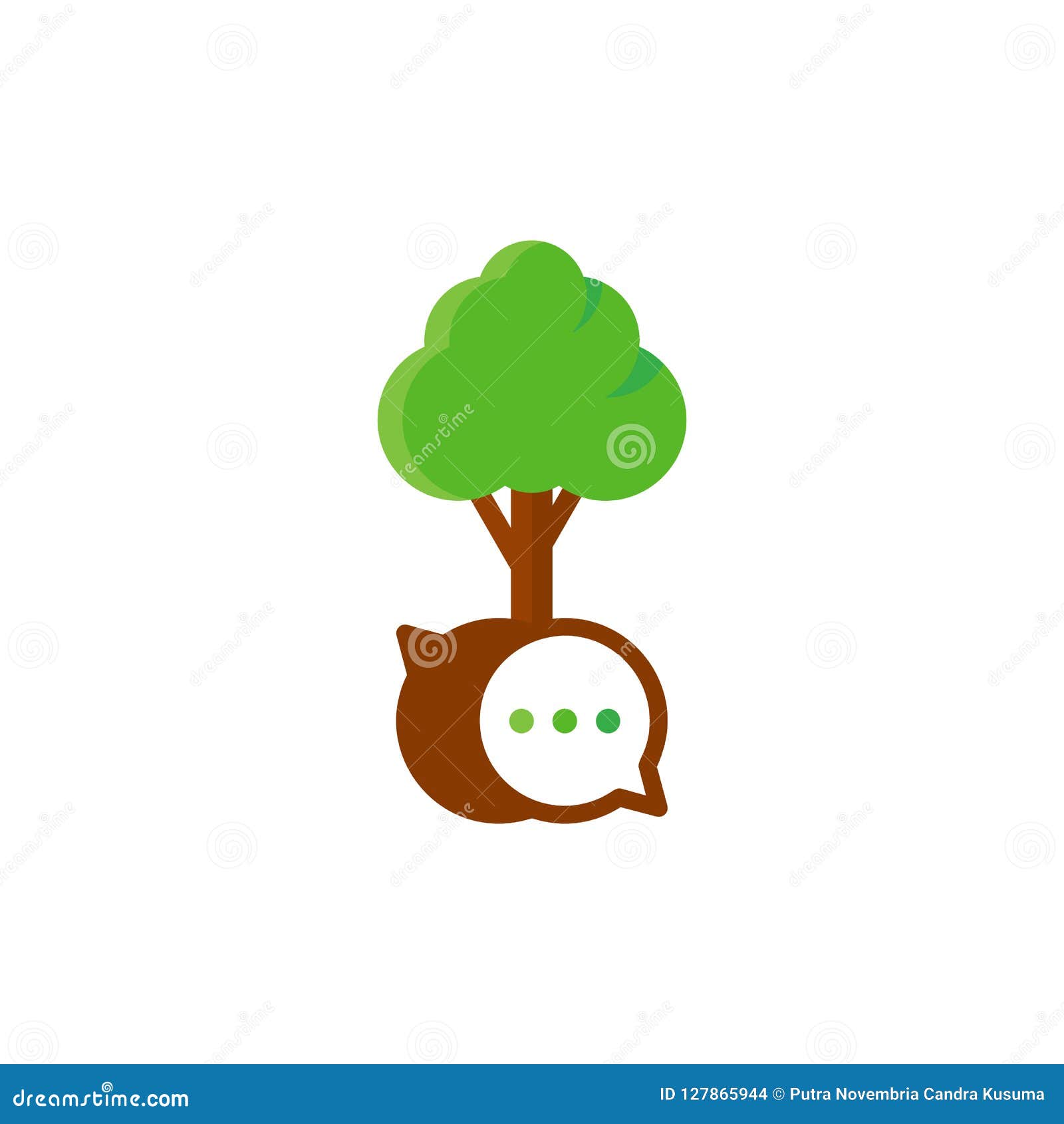 Chat Tree Logo Icon Design stock vector. Illustration of forest - 127865944
