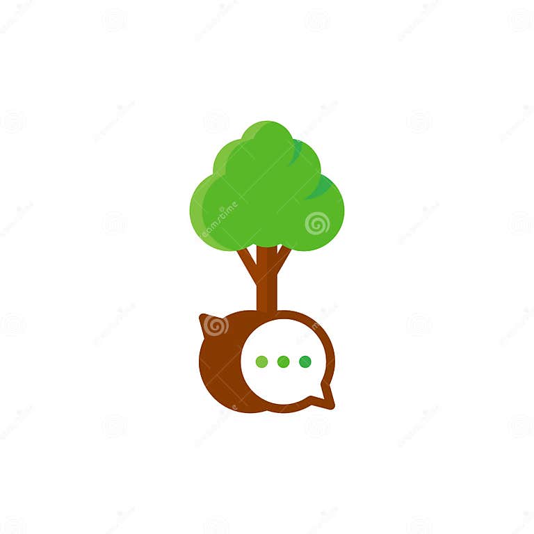 Chat Tree Logo Icon Design stock vector. Illustration of forest - 127865944