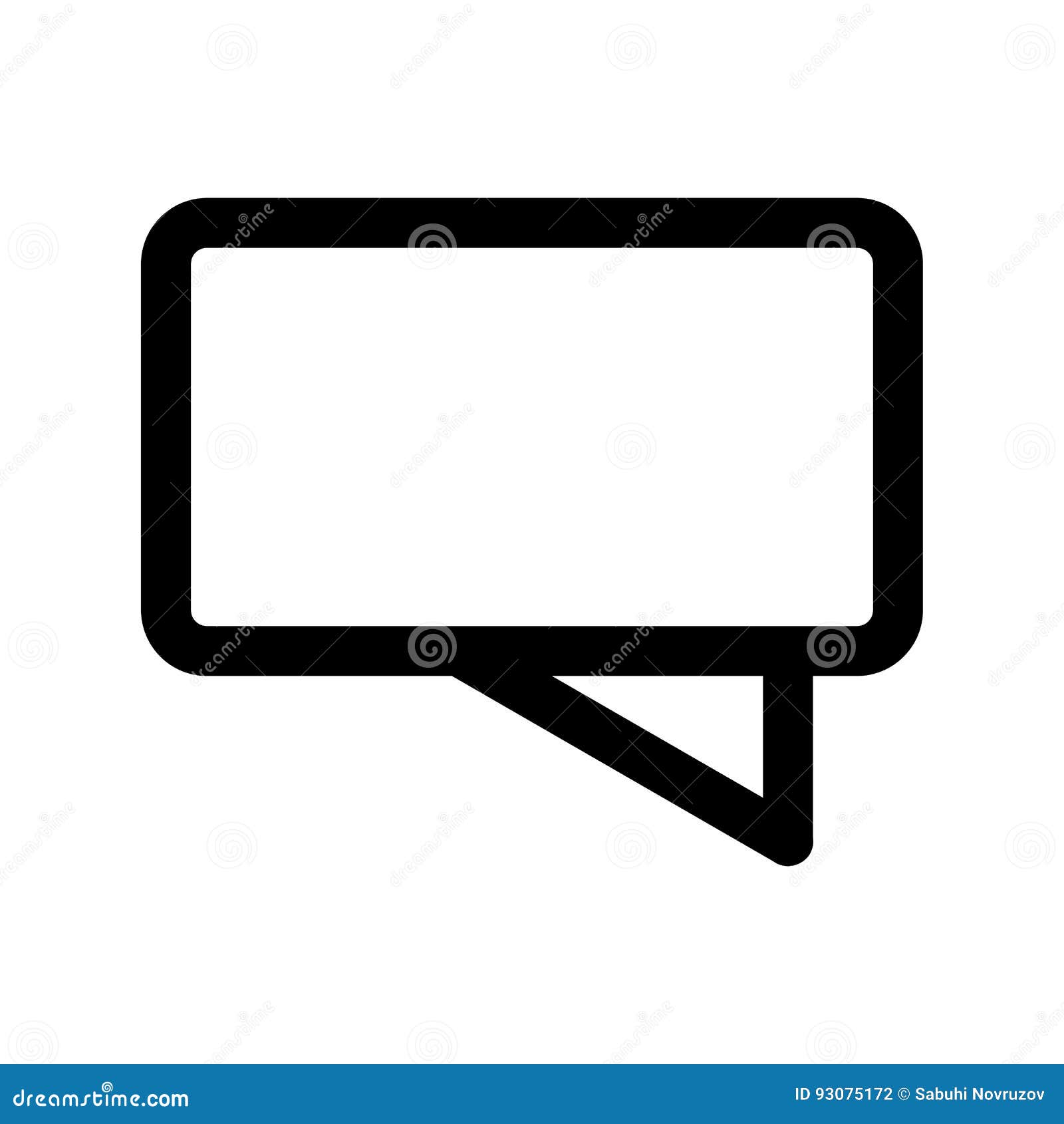 Chat Vector Icon. Black and White Message Illustration. Outline Linear ...