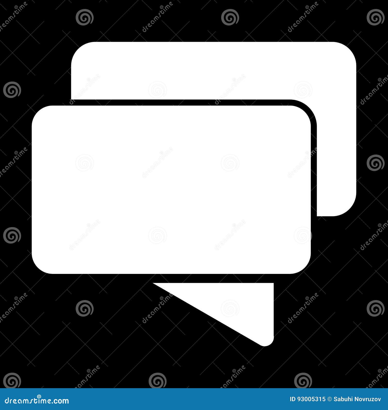Chat Vector Icon. Black and White Message Illustration. Solid Linear ...