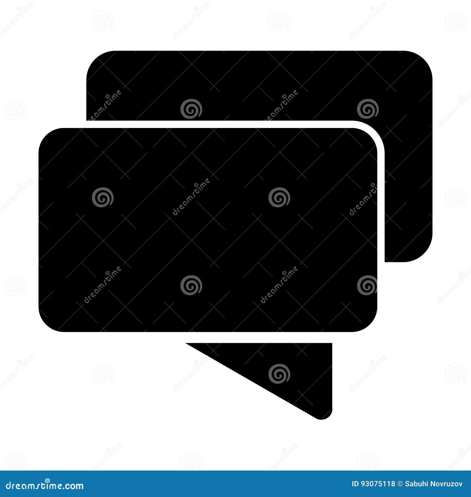 Chat Vector Icon. Black and White Message Illustration. Solid Linear ...