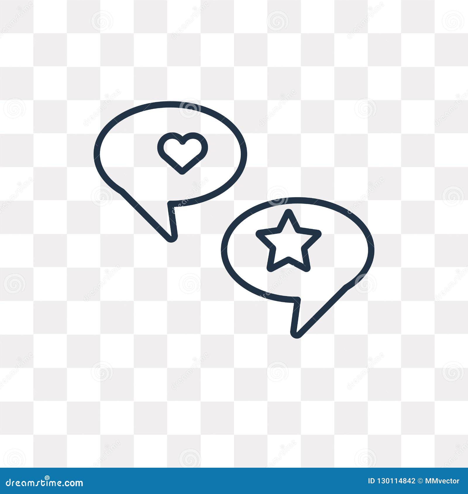 Chat Vector Icon Isolated on Transparent Background, Linear Chat Stock ...