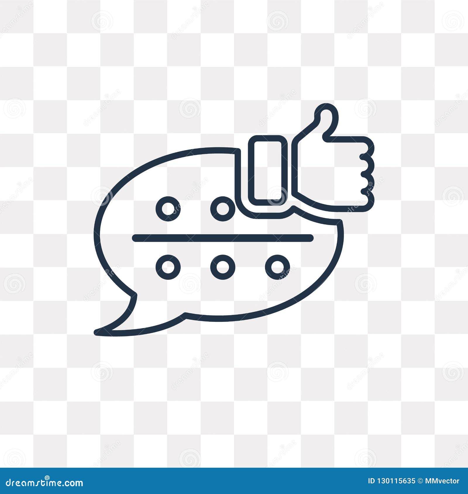 Chat Vector Icon Isolated on Transparent Background, Linear Chat Stock ...