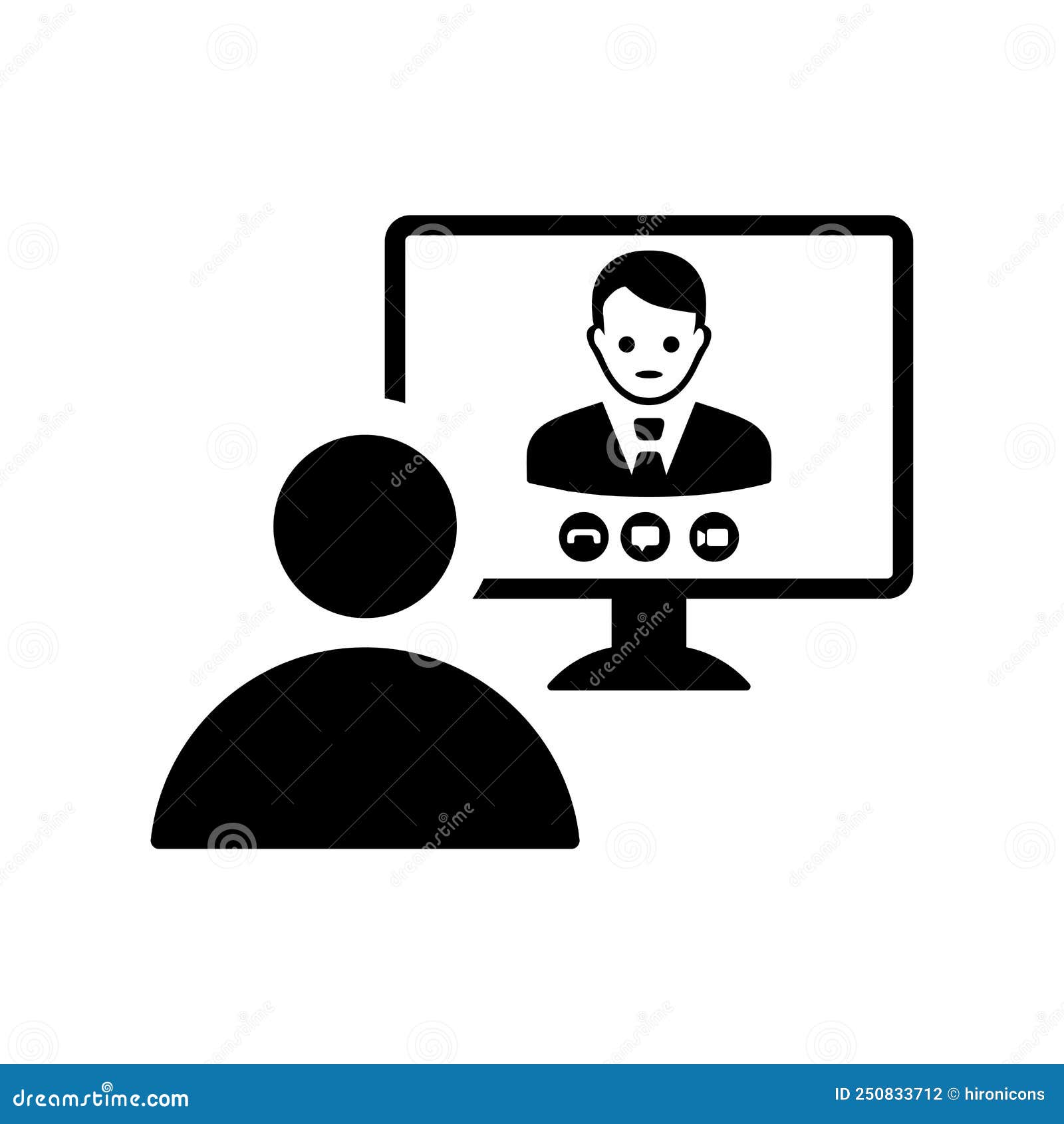 Chat, Video Call Icon. Black Vector Graphics Stock Vector ...