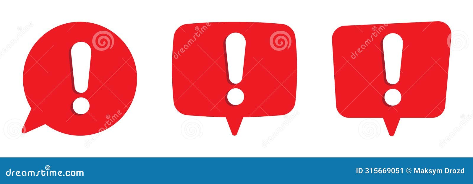 Chat Warning Exclamation Mark. Speech Bubble with Exclamation Mark. Red ...