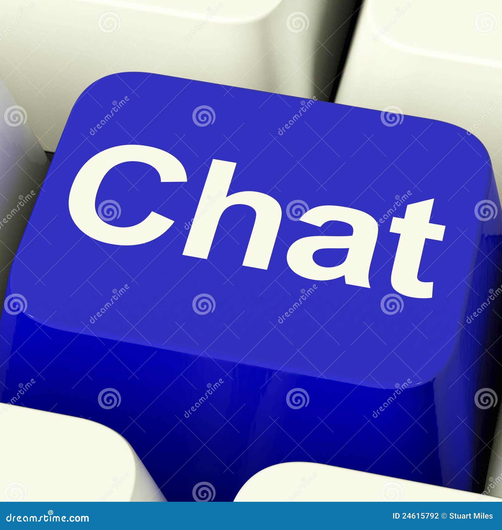 Chat Word Computer Key Representing Talking or Texting Stock ...