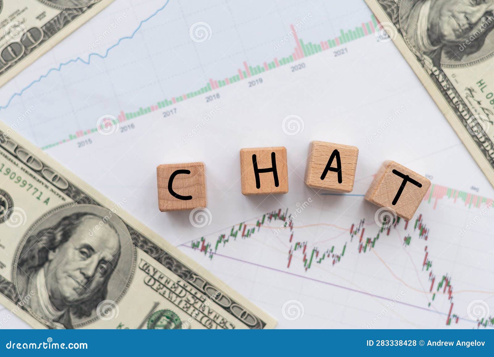 CHAT Word Written in Wooden Cube Stock Photo - Image of background ...