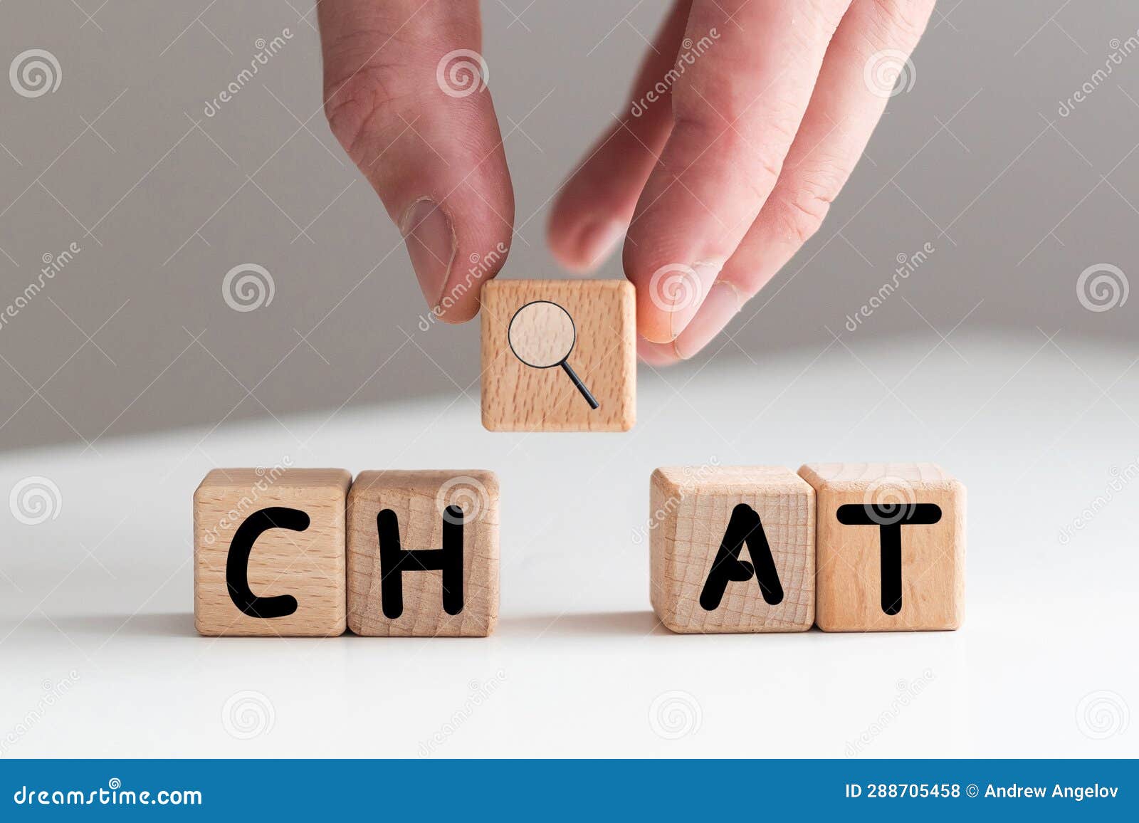 CHAT Word Written in Wooden Cube Stock Photo - Image of blog ...