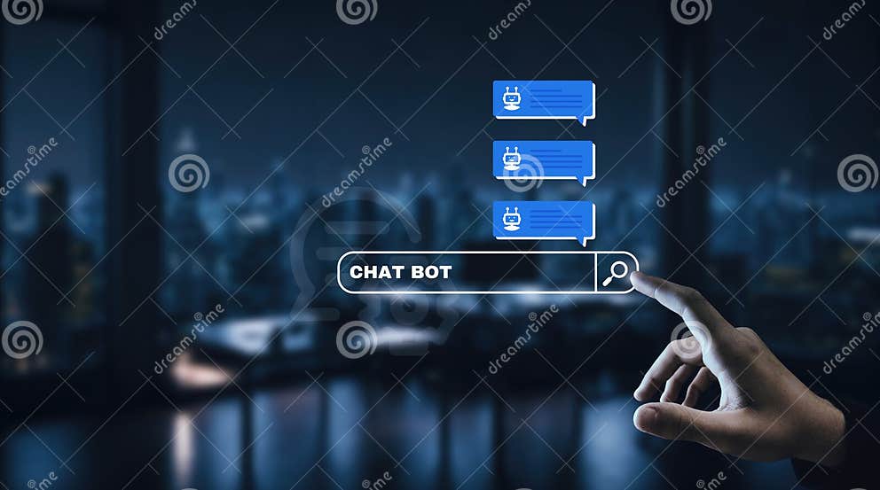 Chatbot with AI (Artificial Intelligence), Search Engine, Businessman ...