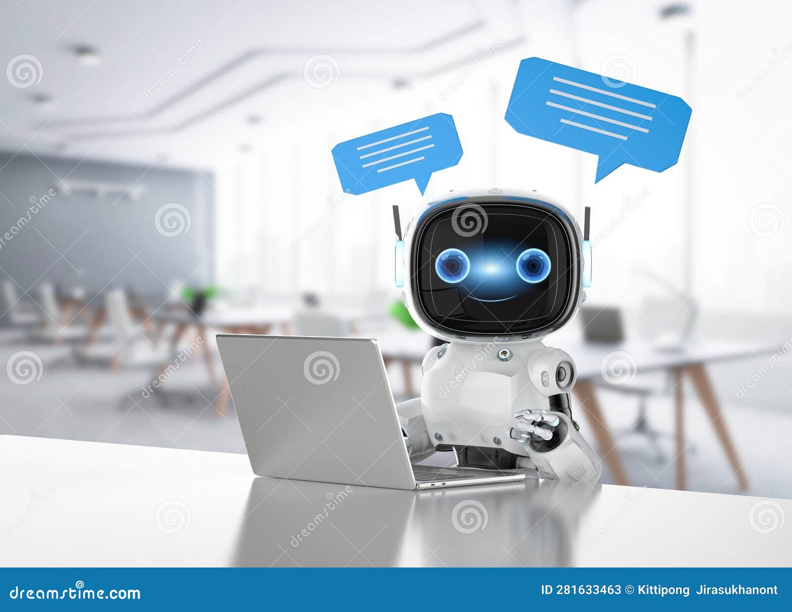 Chatbot or Assistant Robot Chat with Speech Bubble Stock Illustration ...