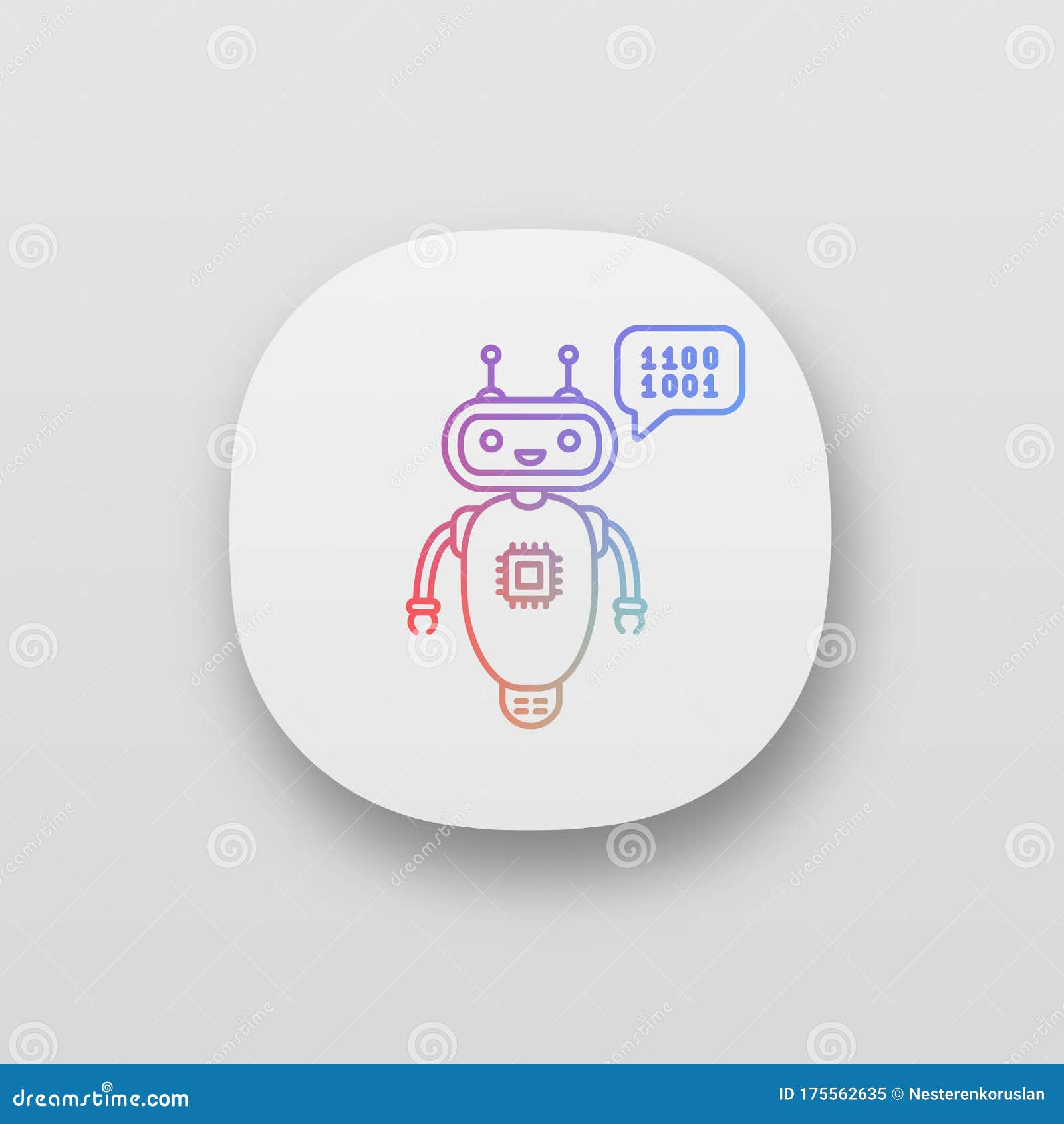 Chatbot Coding Linear Icon Cartoon Vector | CartoonDealer.com #175455387